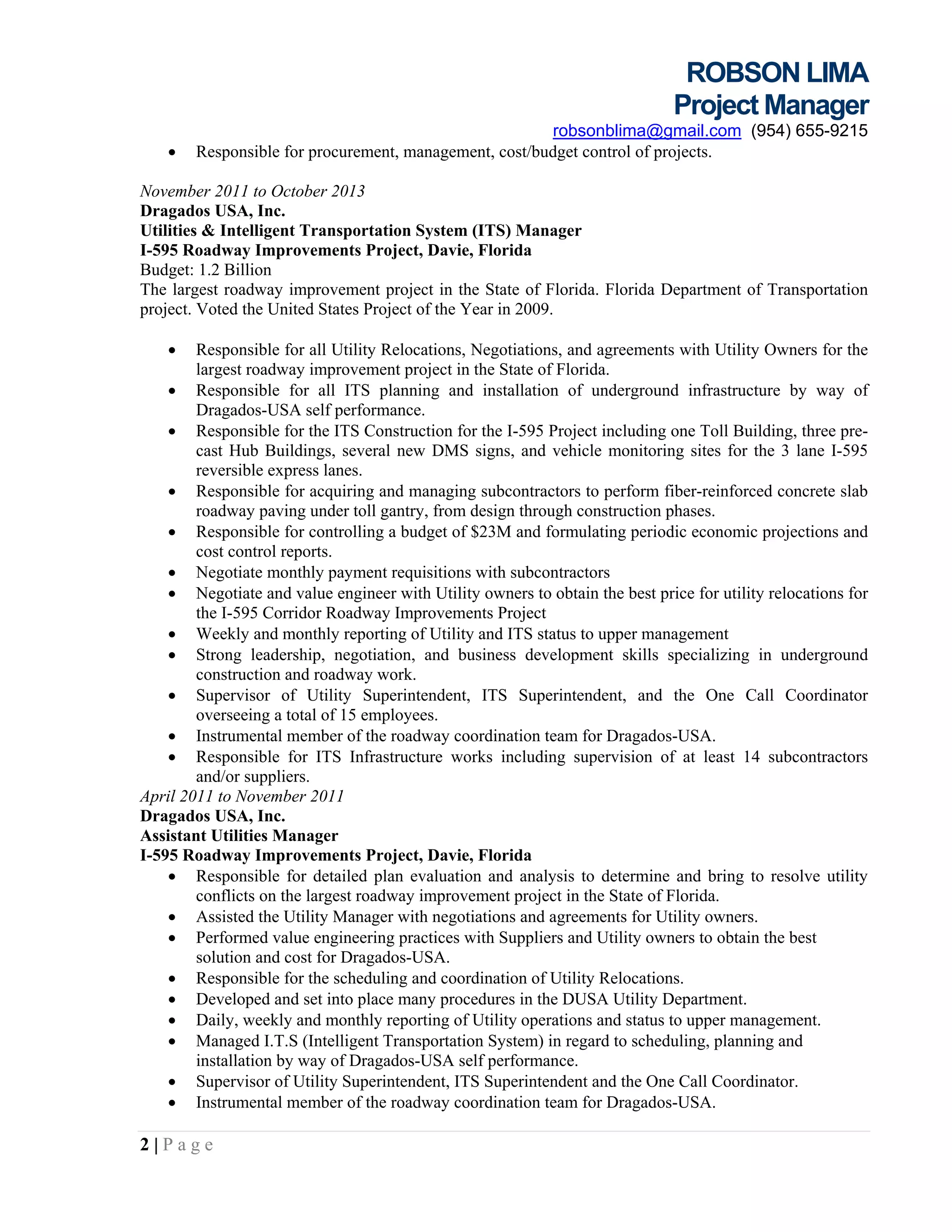 Resume LIMA, Robson | PDF