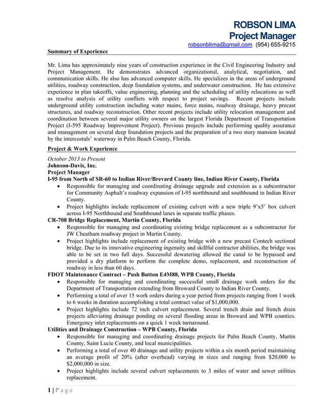 Resume LIMA, Robson | PDF