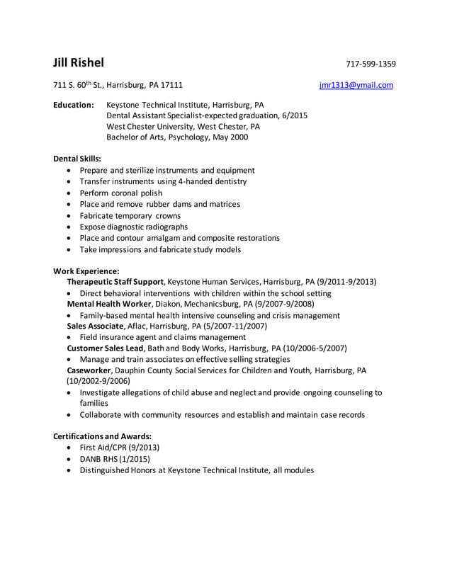 Jill Rishel resume version 1 | DOCX | Medical Health