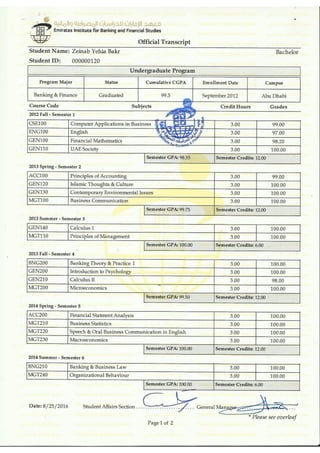 College Transcript | PDF | College Education | Education