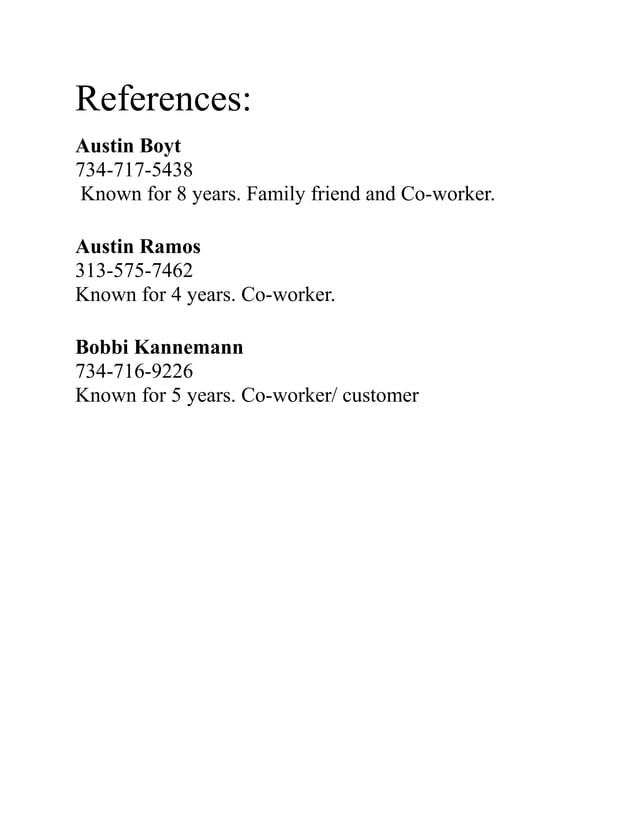 references for resume | RTF