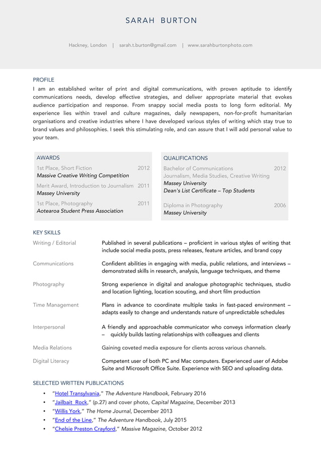 Sarah Burton CV_April2016 | PDF