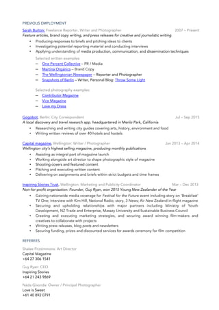 Sarah Burton CV_April2016 | PDF