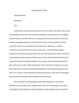 450 sound art paper | DOCX | Music | Entertainment