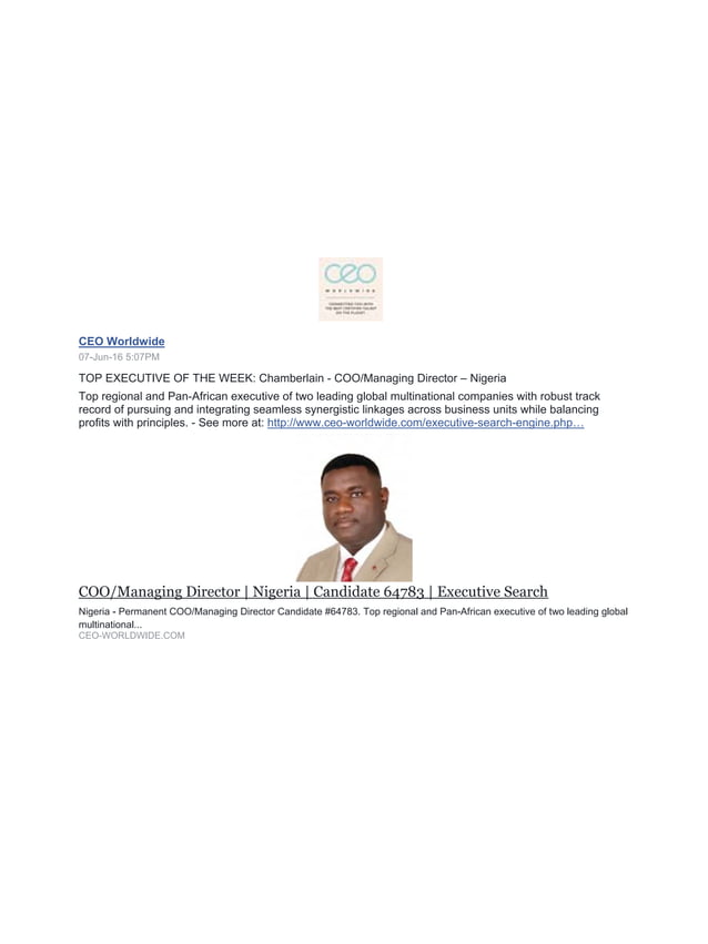 CEO Worldwide - Top Executive of the Week | PDF