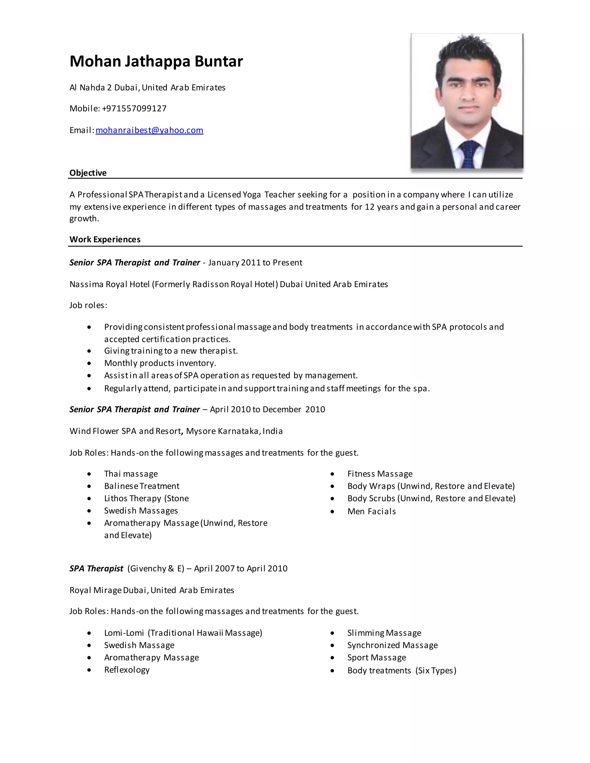 Mohan Jathappa Buntar CV | PDF