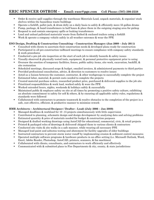RESUME_Eric Ostrom_EFS 09-03-16 PGE | PDF