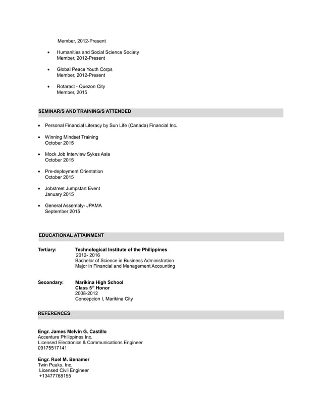 PAMELA FLORES. RESUME | PDF