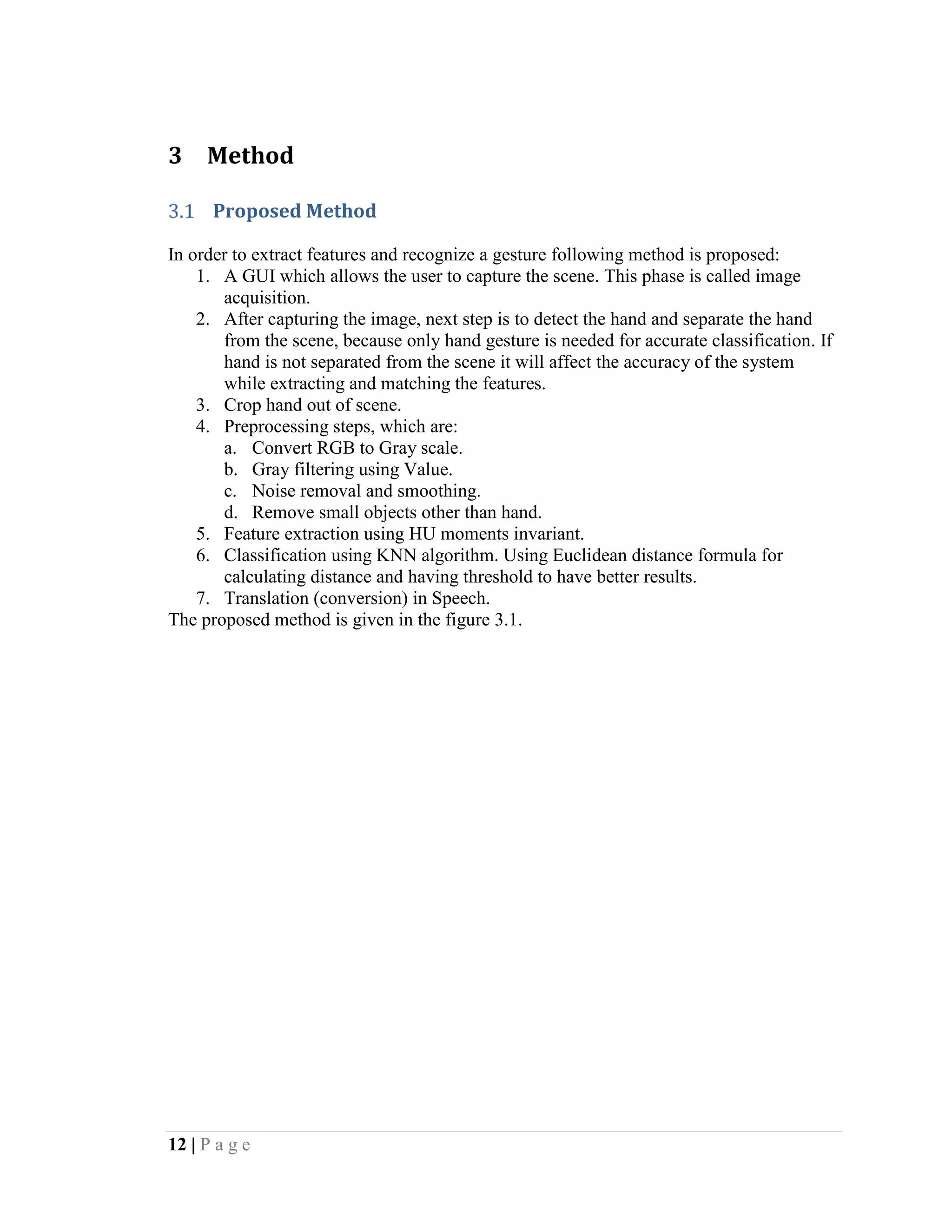 Hand gesture recognition system(FYP REPORT) | PDF