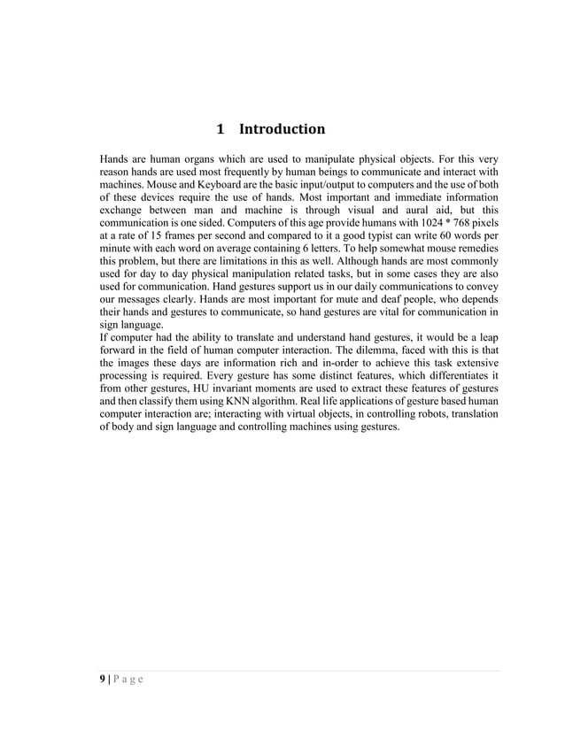 Hand gesture recognition system(FYP REPORT) | PDF