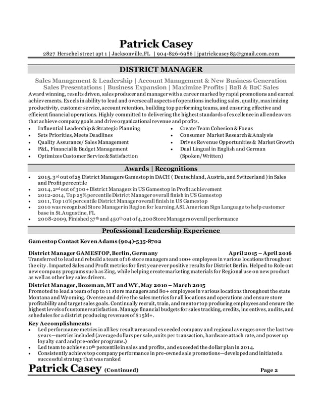 John Patrick Casey resume | PDF