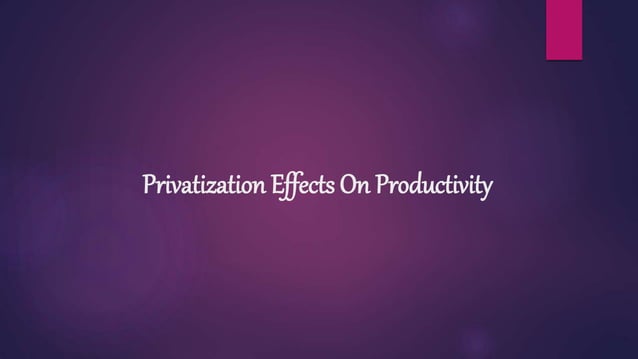 Presentation on Evaluating Privatization’s Effect On Enhancing ...