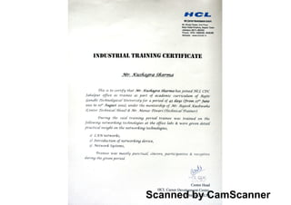 HCL Trainee Certificate | PDF