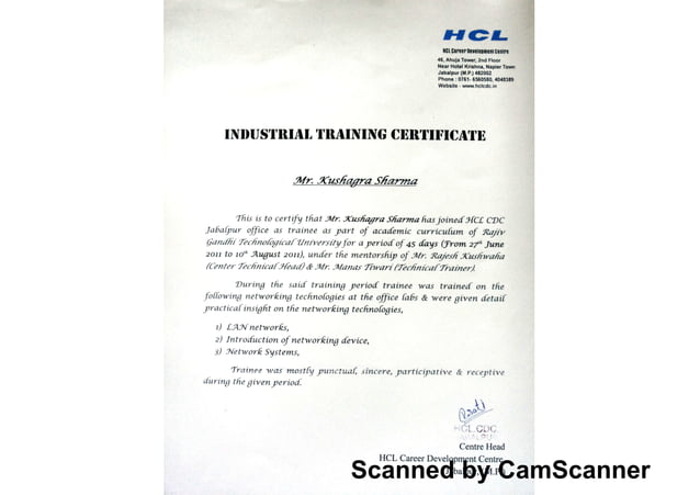 HCL Trainee Certificate | PPT