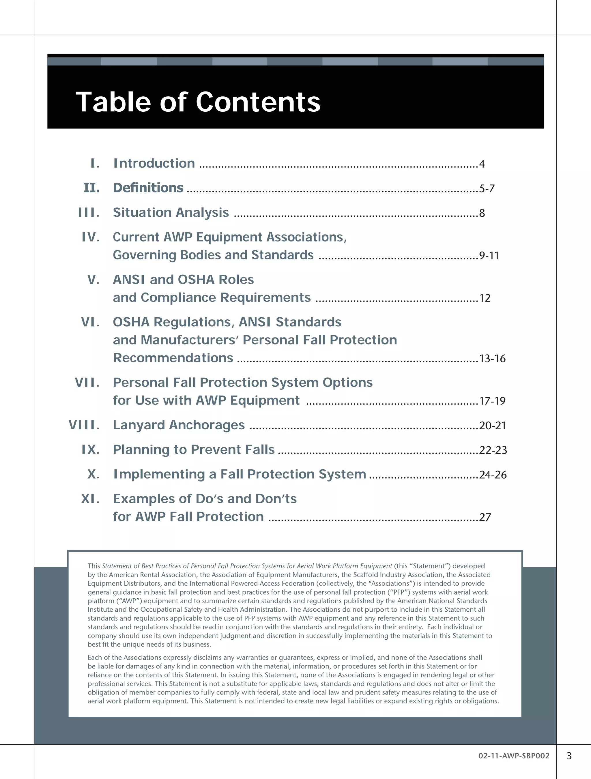 Statement of Best Practices - Fall Protection | PDF