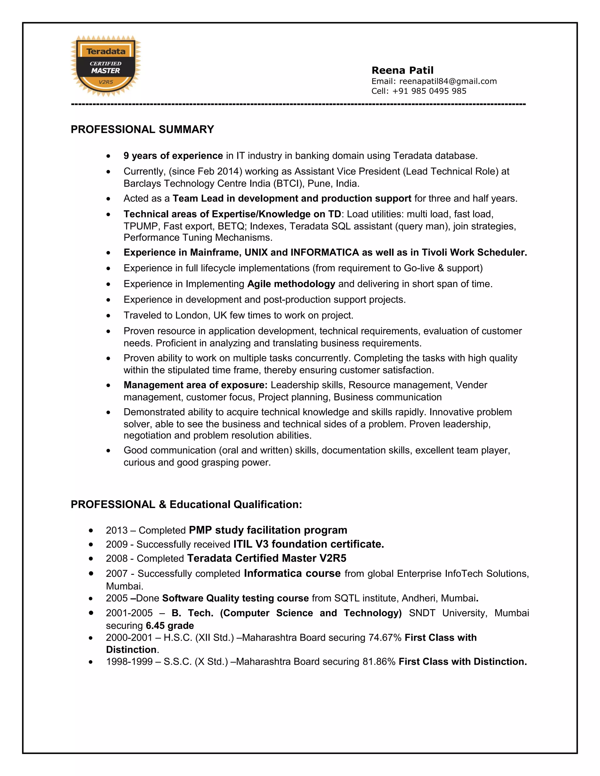 Reena Patil Resume | DOC