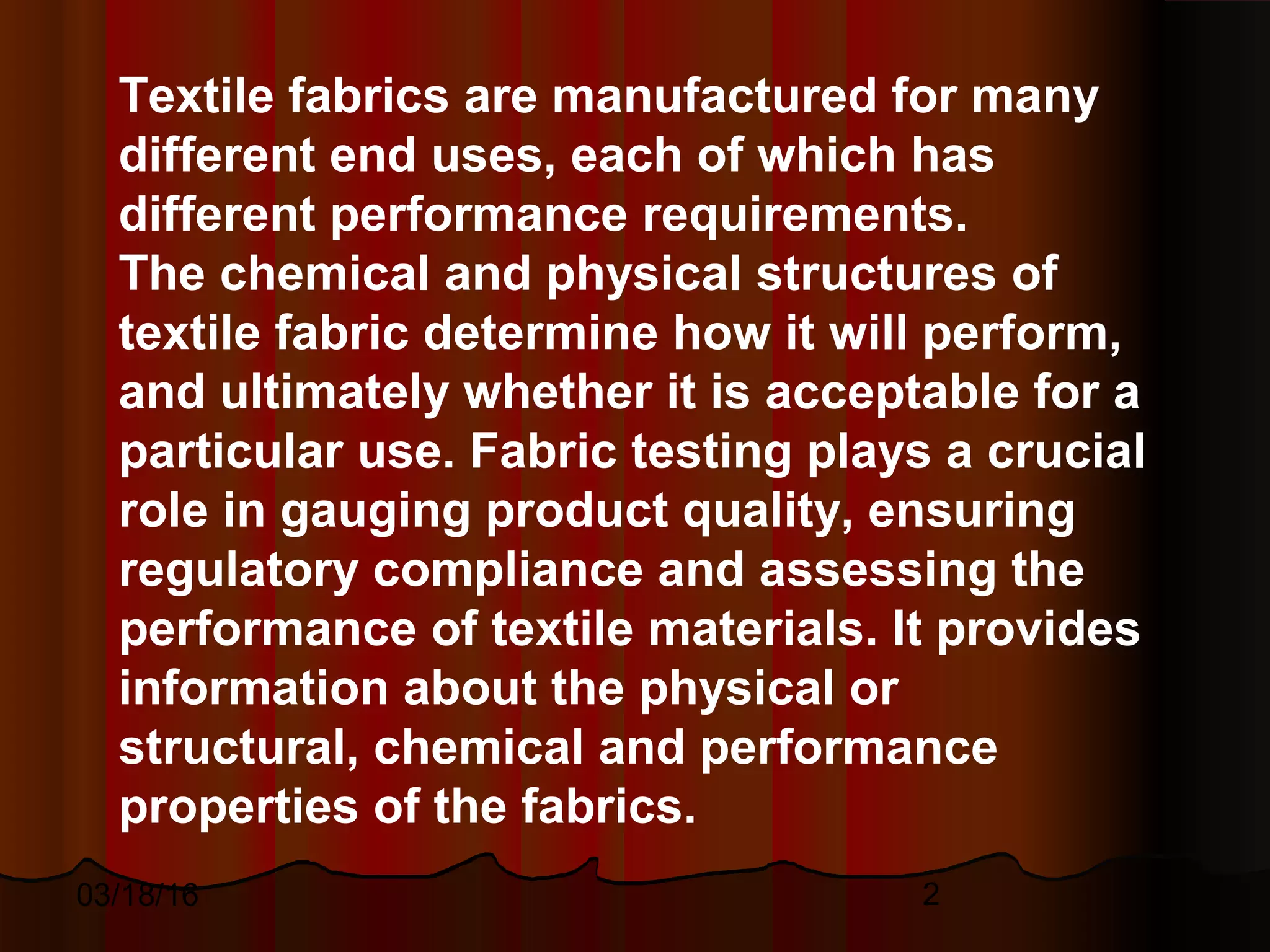 Textile Testing | PPT