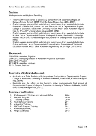 Karwan. CV June 2016 | PDF