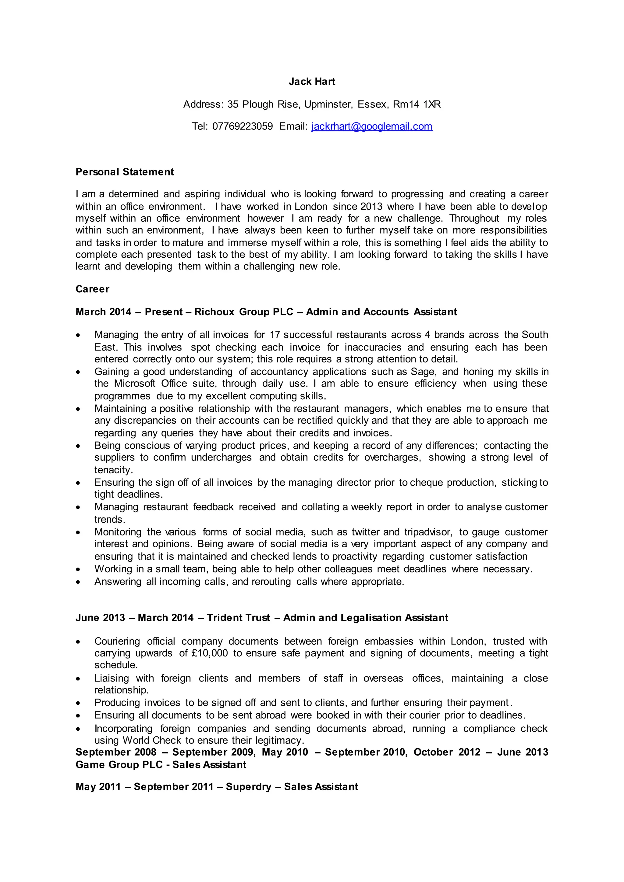 Jack Hart CV Final (1) | DOCX