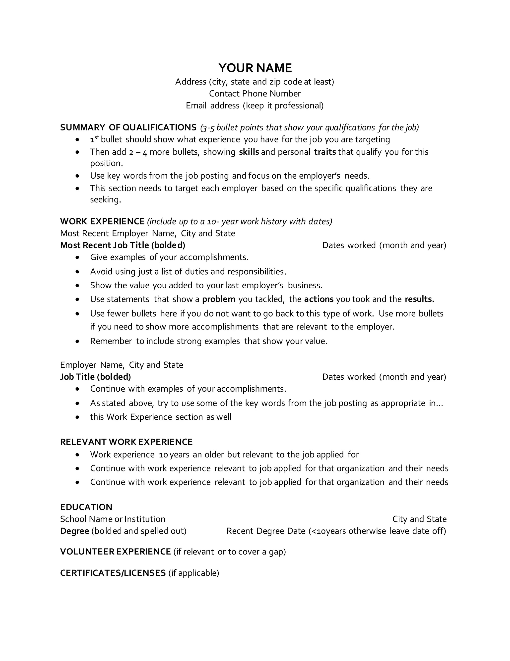 Resume Carrie | DOCX