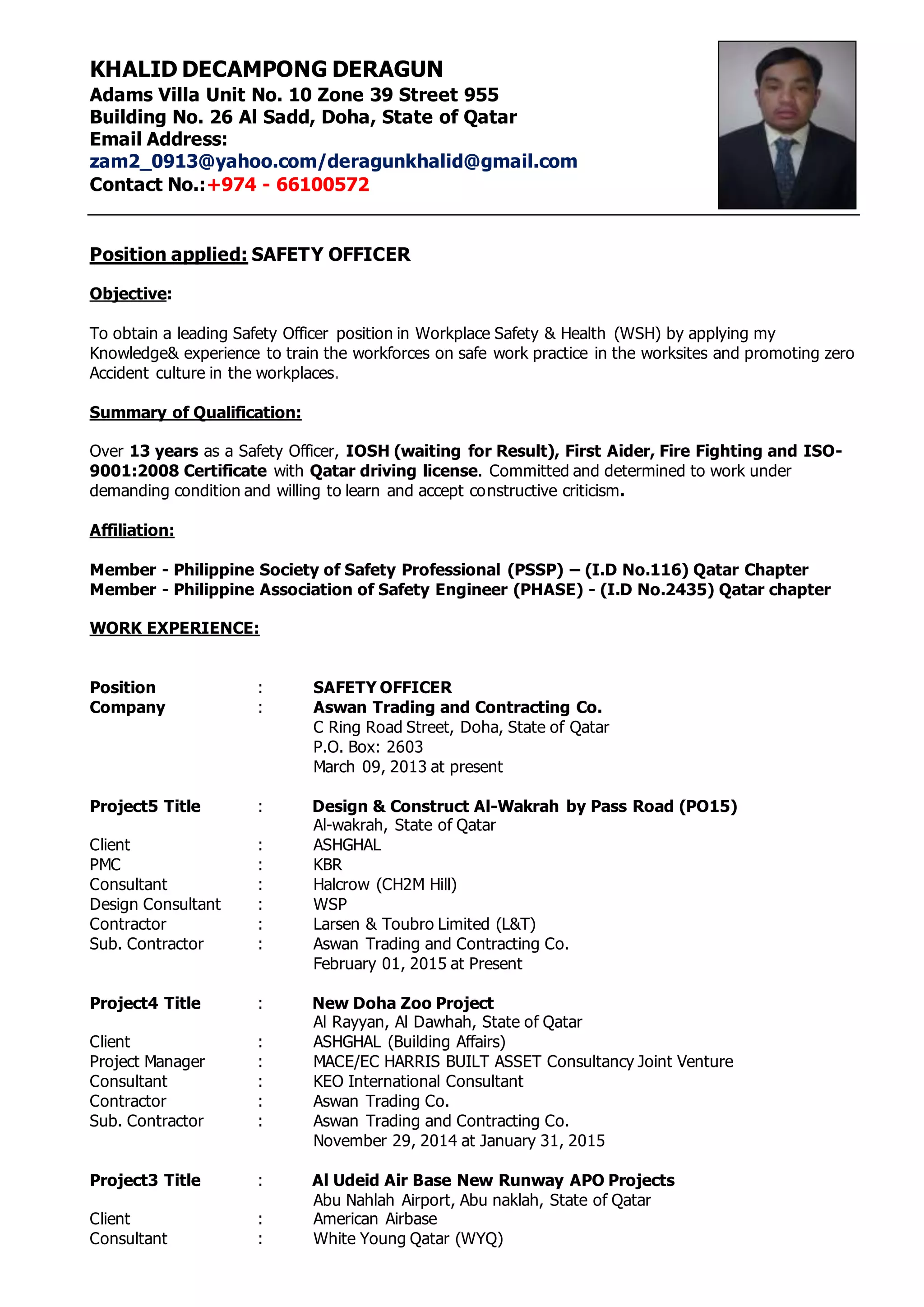 update Khalid safety cv1 | DOCX