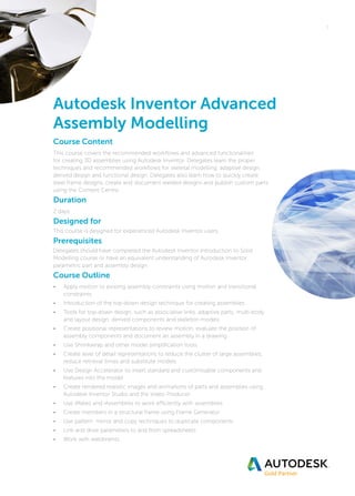 MFG Autodesk Training Brochure | PDF