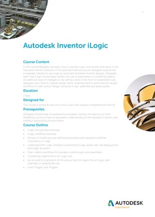 MFG Autodesk Training Brochure | PDF