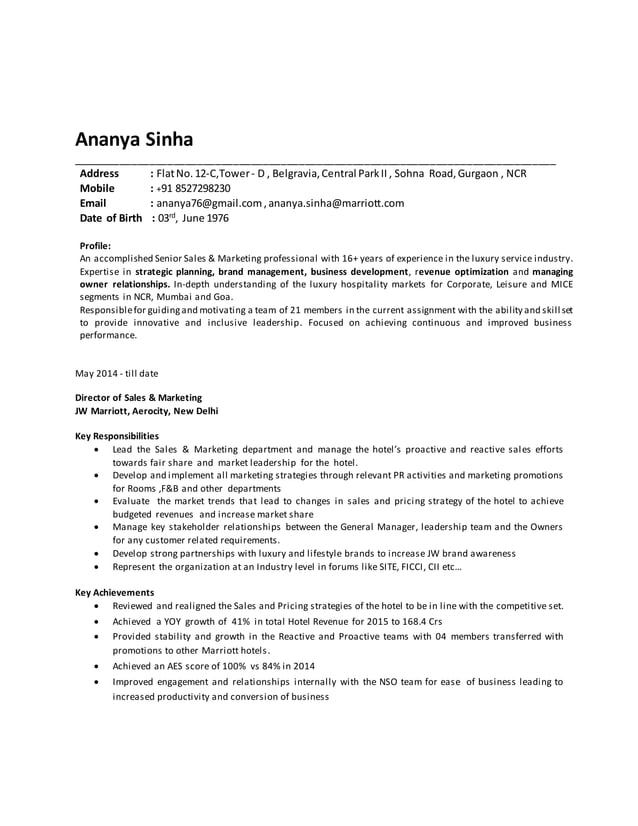 Ananya CV final | DOCX | Hotels and Motels | Travel Type