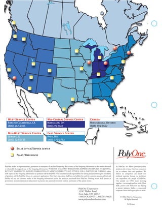 PolyOne Distribution Linecard 12-2006 | PDF