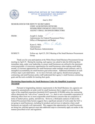 Executive Office of the President OBAMA June 6, 2012 memo | PDF