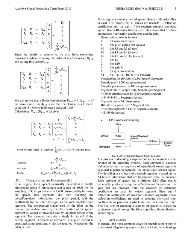 Speech Compression using LPC | PDF