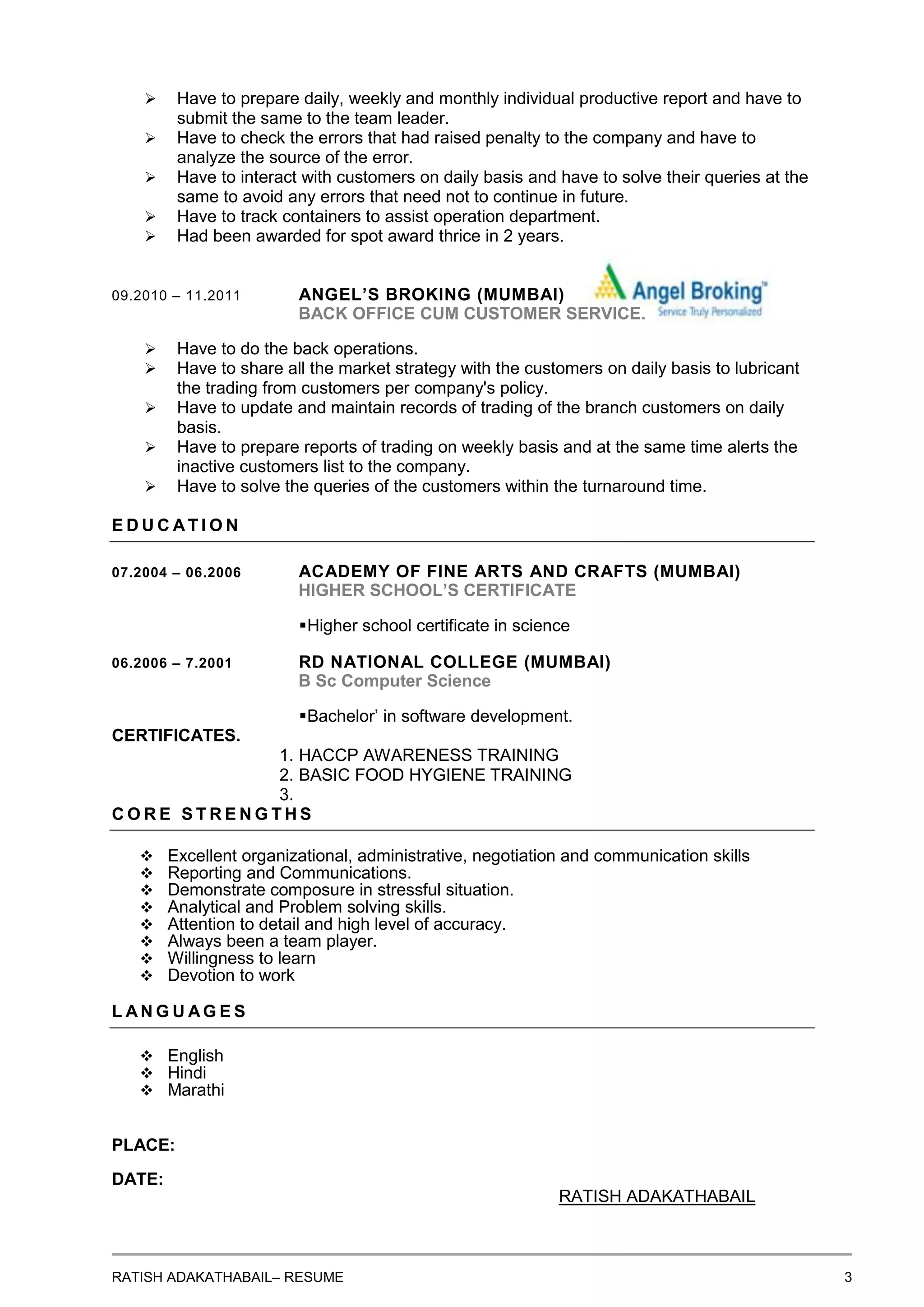 Ratish Resume | PDF