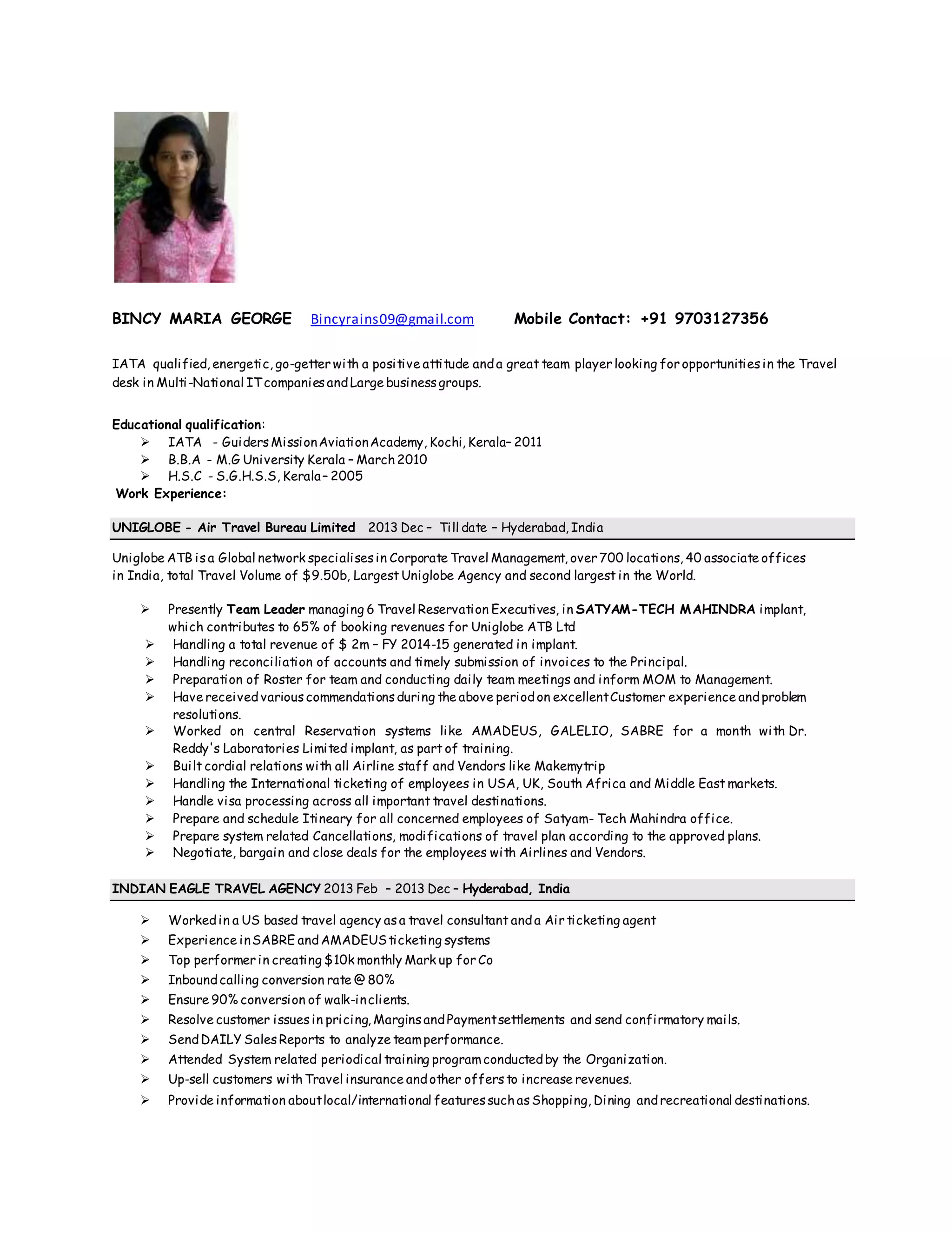 BINCY MARIA GEORGE - CV | DOCX