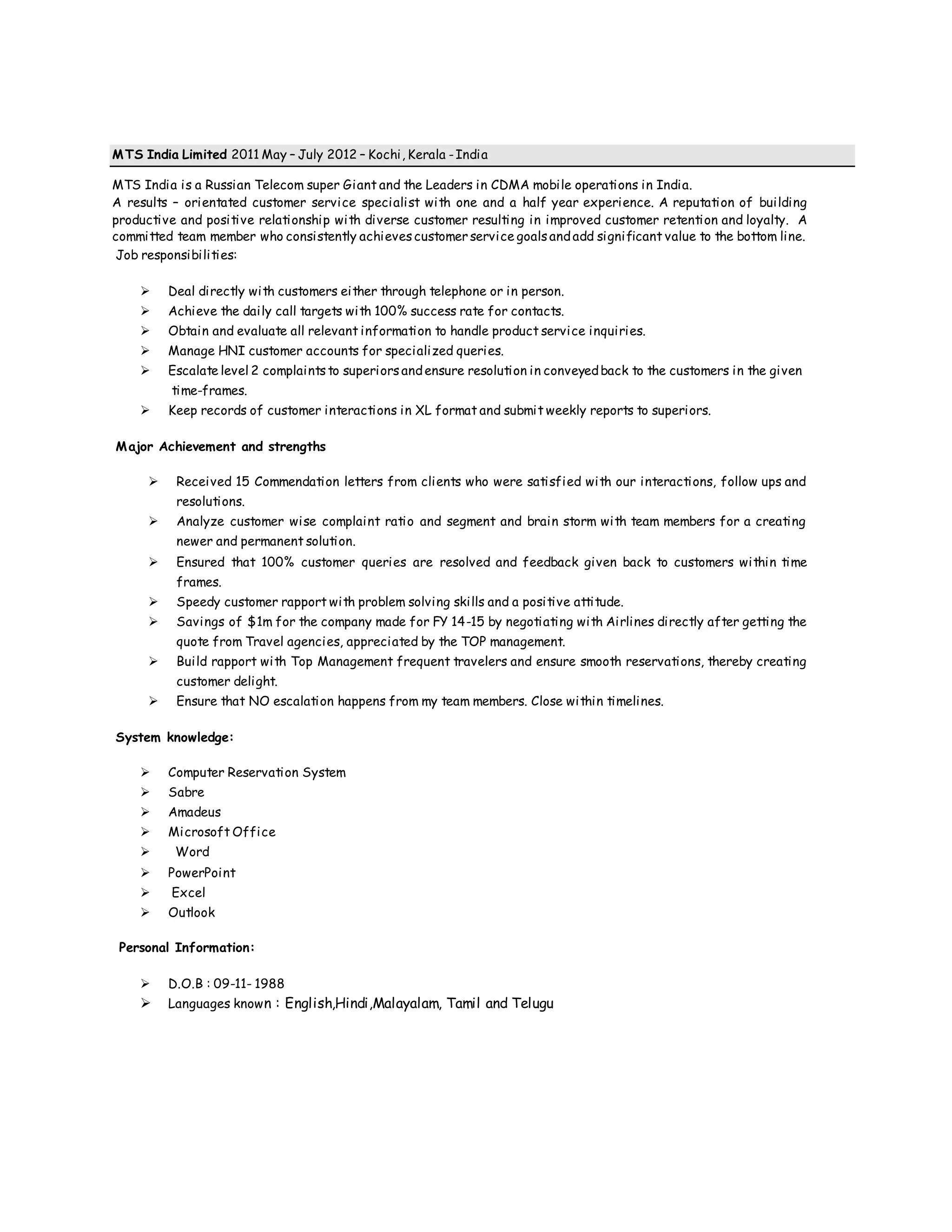 BINCY MARIA GEORGE - CV | DOCX