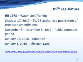 State Legislative Changes Affecting Water Conservation | PPT