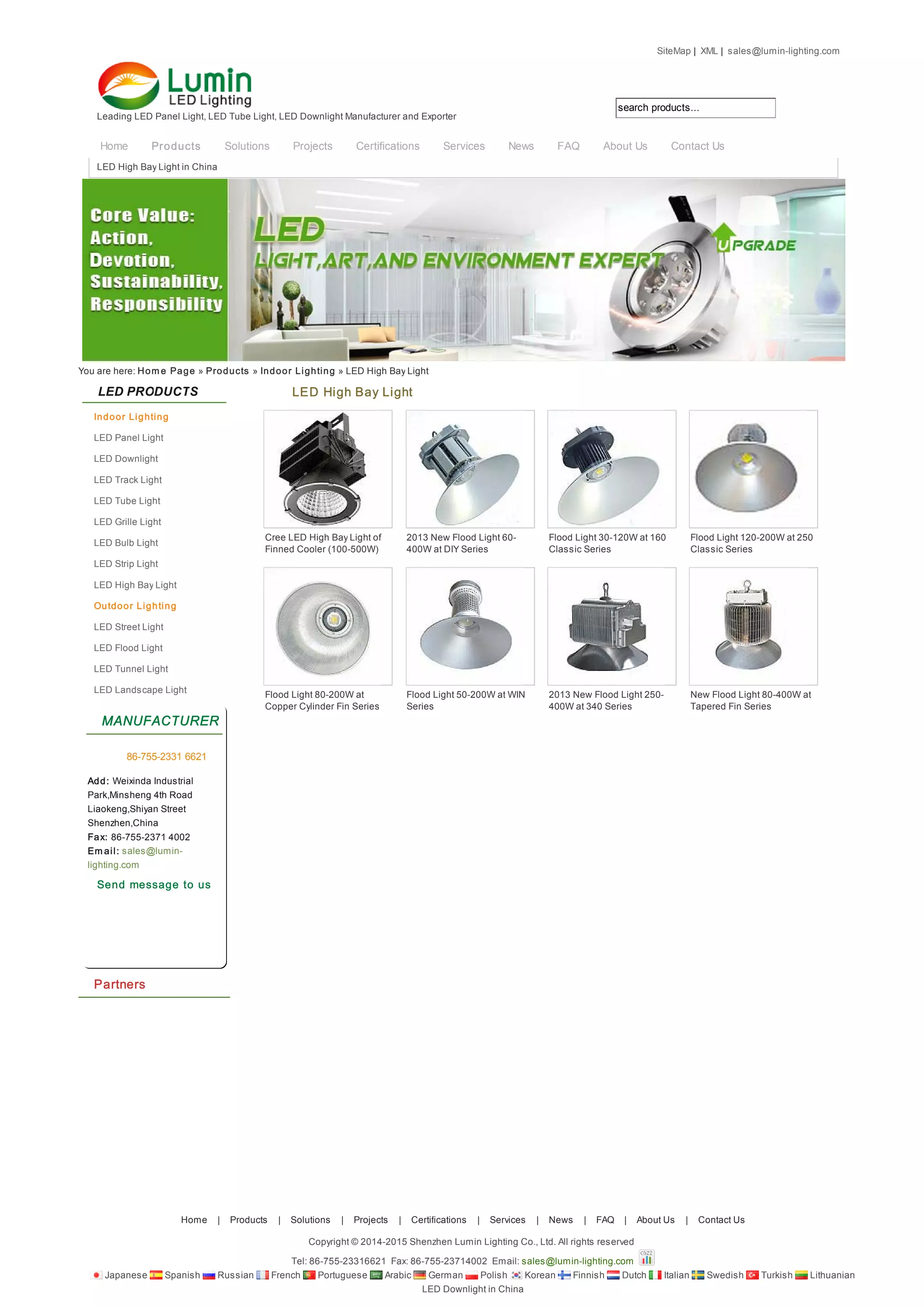 Led high bay manufacturer www.lumin-lighting.com