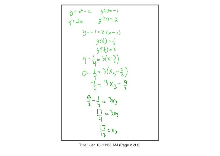 Ap Computer Science C6x13 Calculus Notes On Newtons Method
