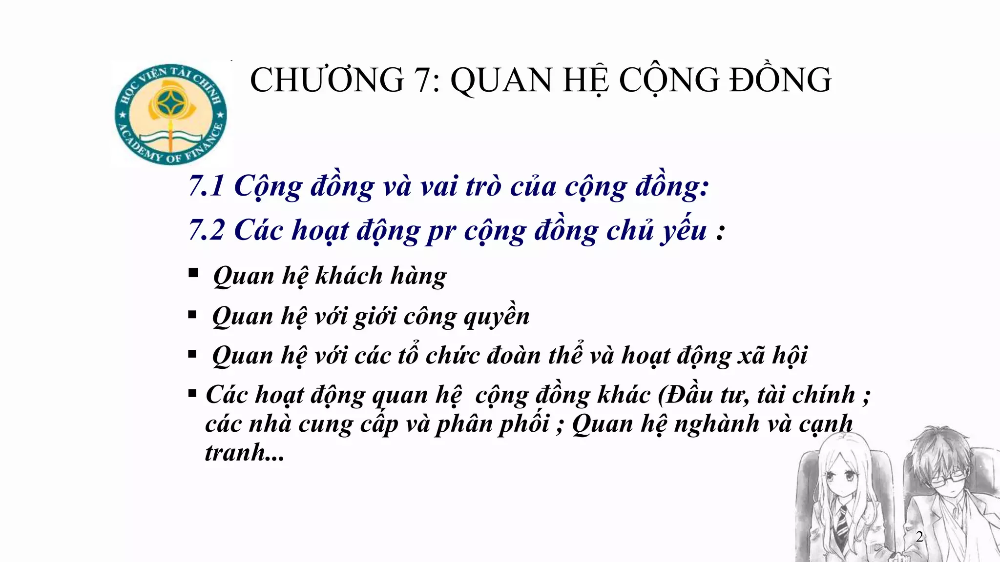 Chương 7(cuối): PR (Quan hệ cộng đồng) | PPTX