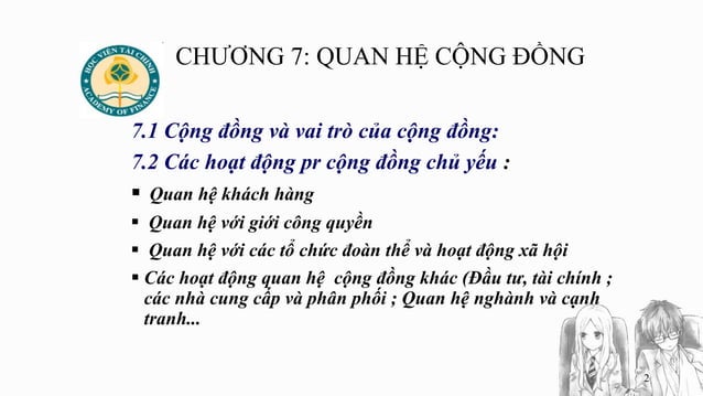 Chương 7(cuối): PR (Quan hệ cộng đồng) | PPTX