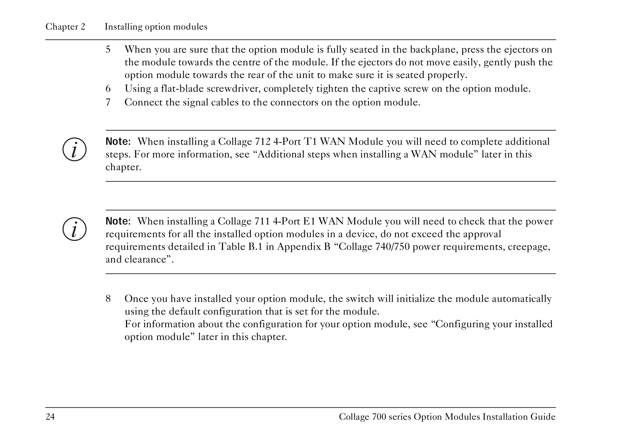 Collage 700 series Option Modules Installation Guide | PPT