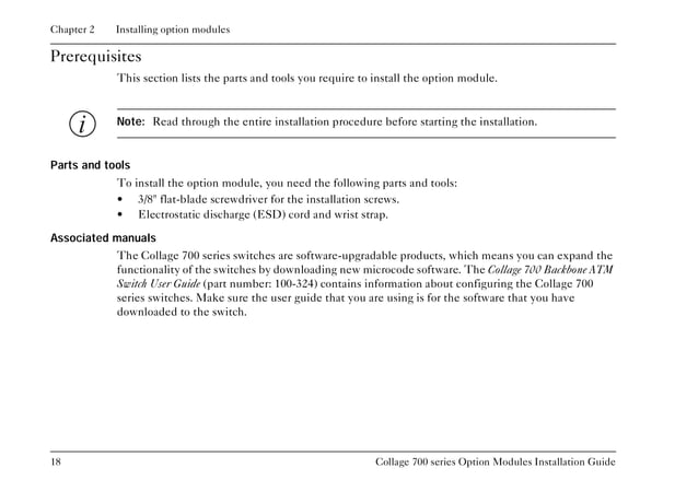 Collage 700 series Option Modules Installation Guide | PPT