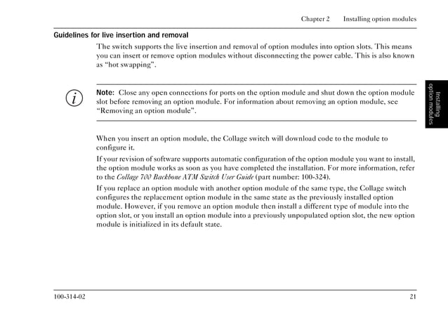Collage 700 series Option Modules Installation Guide | PPT