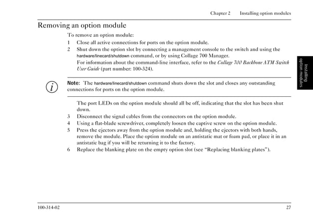 Collage 700 series Option Modules Installation Guide | PPT