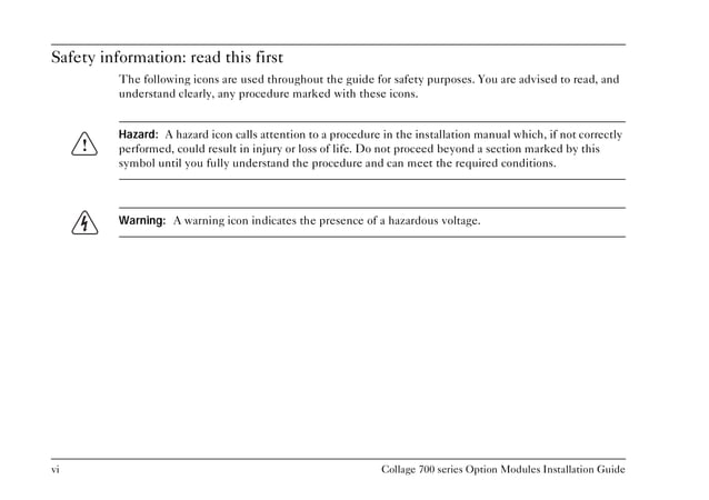 Collage 700 series Option Modules Installation Guide | PPT