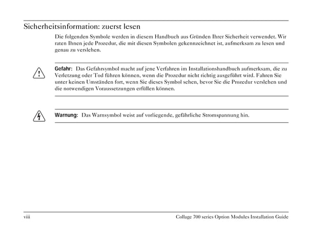 Collage 700 series Option Modules Installation Guide | PPT