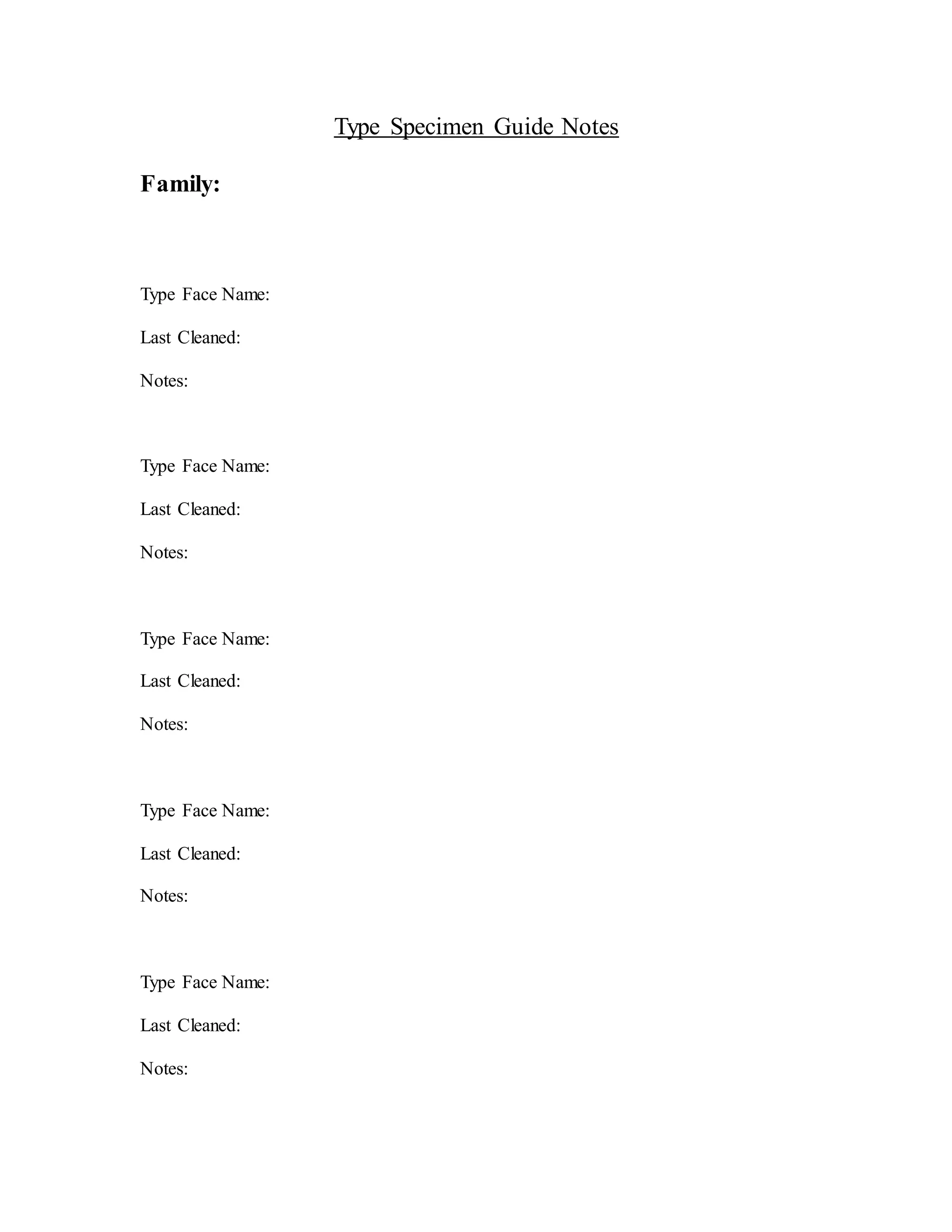 Type Specimen Guide Notes | DOCX