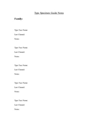 Type Specimen Guide Notes | DOCX