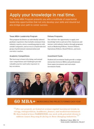 Texas MBA Full-Time Program Brochure | PDF | Undergraduate Education ...