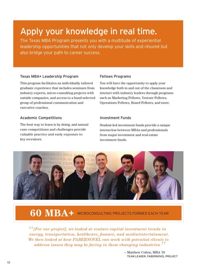 Texas MBA Full-Time Program Brochure | PDF | Undergraduate Education | College Education