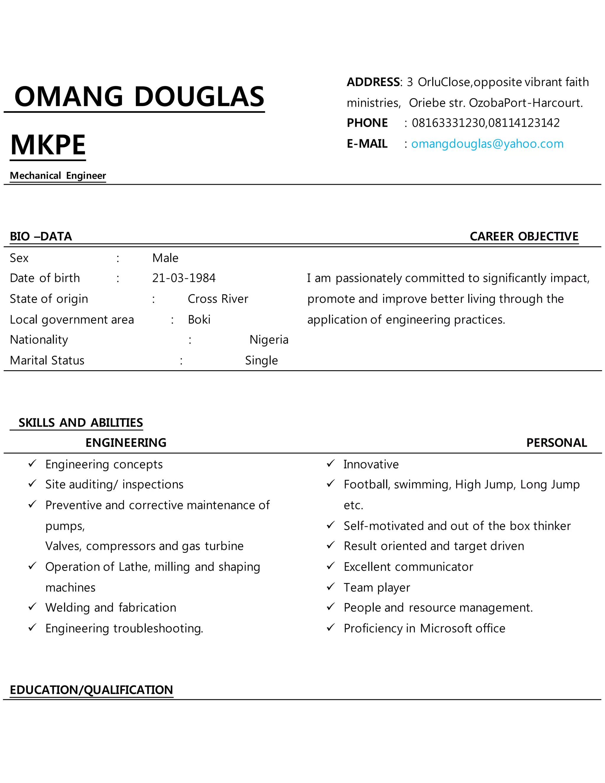 douglas omang | PDF